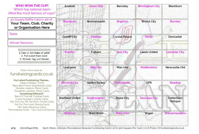 `Assorted Theme` Football Fundraising Scratch Cards / Raffle Ticket ...