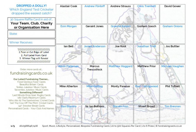 `Dropped a Dolly` Cricket Fundraising Scratch Cards / Raffle Ticket ...