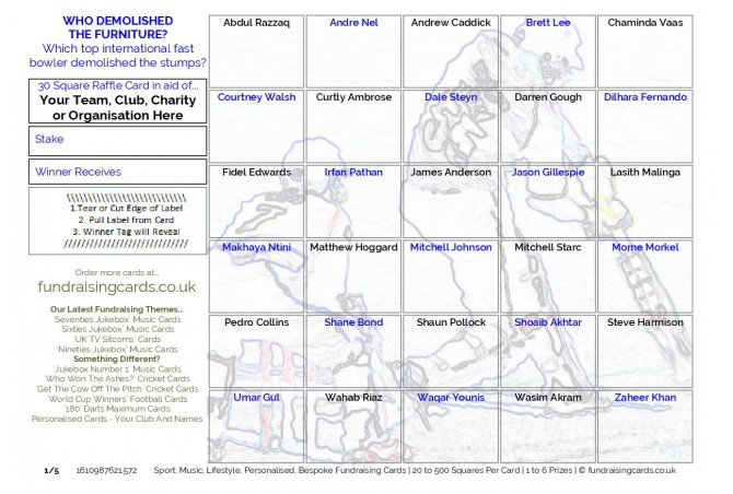 `Demolished The Stumps` Cricket Fundraising Scratch Cards / Raffle ...