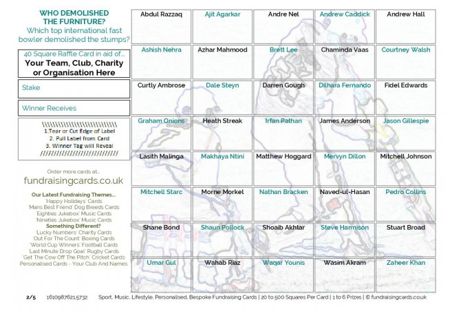 `Demolished The Stumps` Cricket Fundraising Scratch Cards / Raffle ...