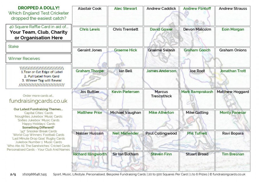 `Assorted Theme` Cricket Fundraising Scratch Cards / Raffle Ticket ...