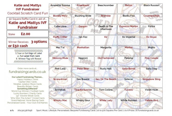 A5 `Personalised For You` Fundraising Scratch Cards / Raffle Ticket ...