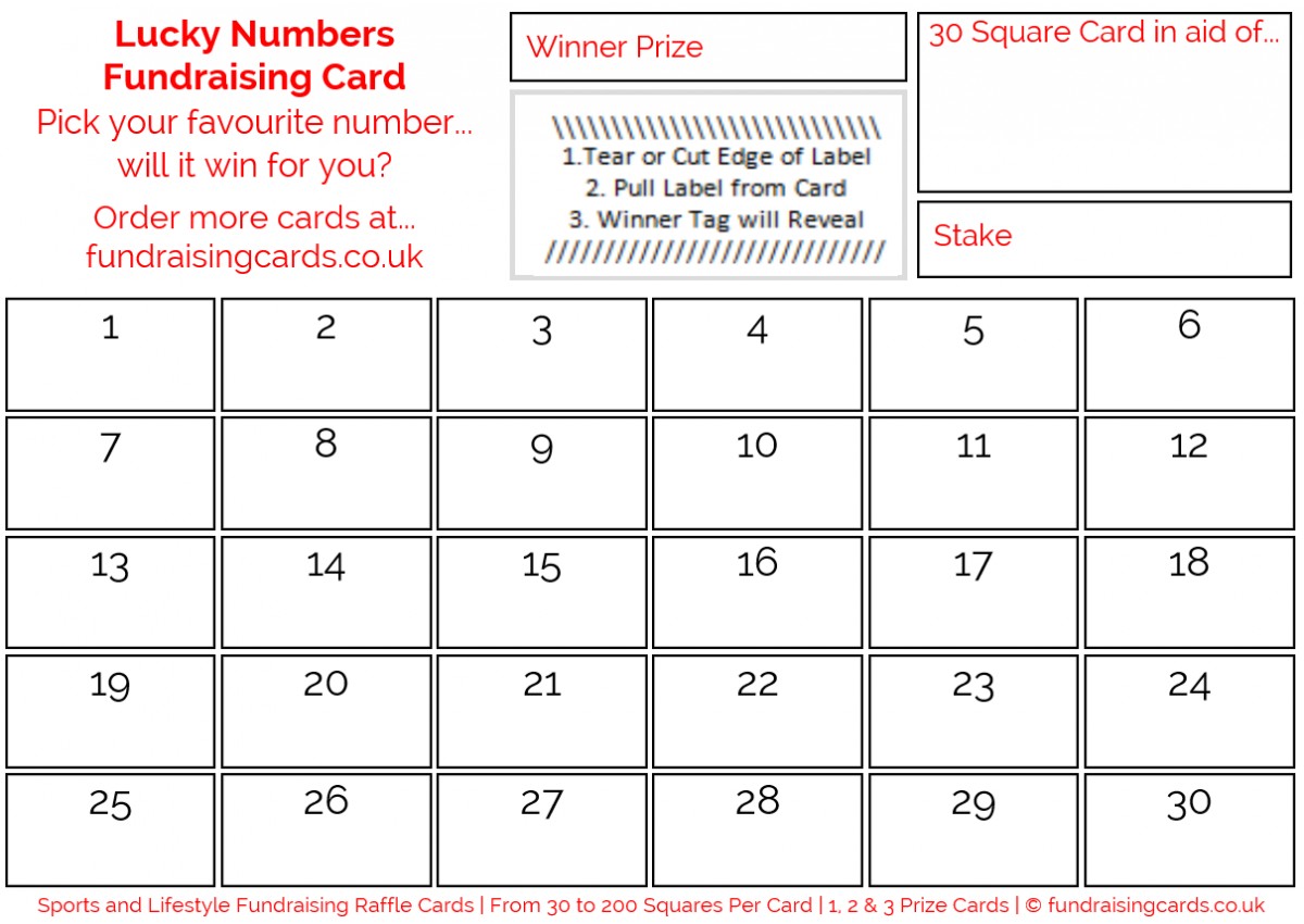 Lucky Numbers Fundraising Card Raffle Ticket Scratchcard Value Pack Lucky Numbers Fundraising Card Raffle Ticket Scratchcard Value Pack